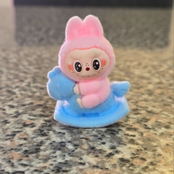 Accents | Cute Pink And Blue Fuzzy Labubu Figurine | Poshmark